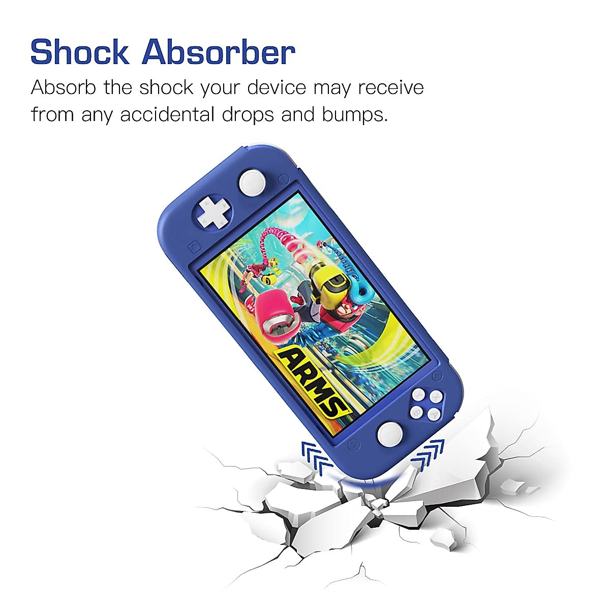 MoKo Protective Case for Switch Lite, Silicone case Protective Rubber Cover Case, Shock-Absorption Anti-Scratch Non-Slip Case Compatible with Switch Lite Console - Blue