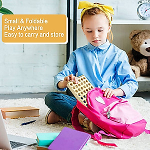 JOYPRO Wooden 4 in a Row Game, Kids Board Games for Kids 5 6 8 10 12 Year Olds, Travel Games for Kids and Adults, 2 Player Classic Family Board Games for Christmas Birthday Gift Coffee Table Decor