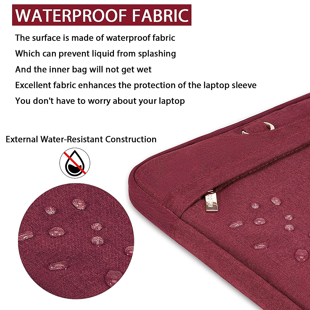 V Voova Laptop Bag Carrying Case 15 15.6 16 inch with Shoulder Strap for Women, Slim Computer Sleeve Compatible for MacBook Pro 15/16, Dell XPS 15, HP Asus Acer Lenovo Notebook, Red