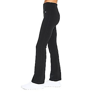 Bally Total Fitness Women's High Rise Tummy Control Bootleg Pant, Black, Medium