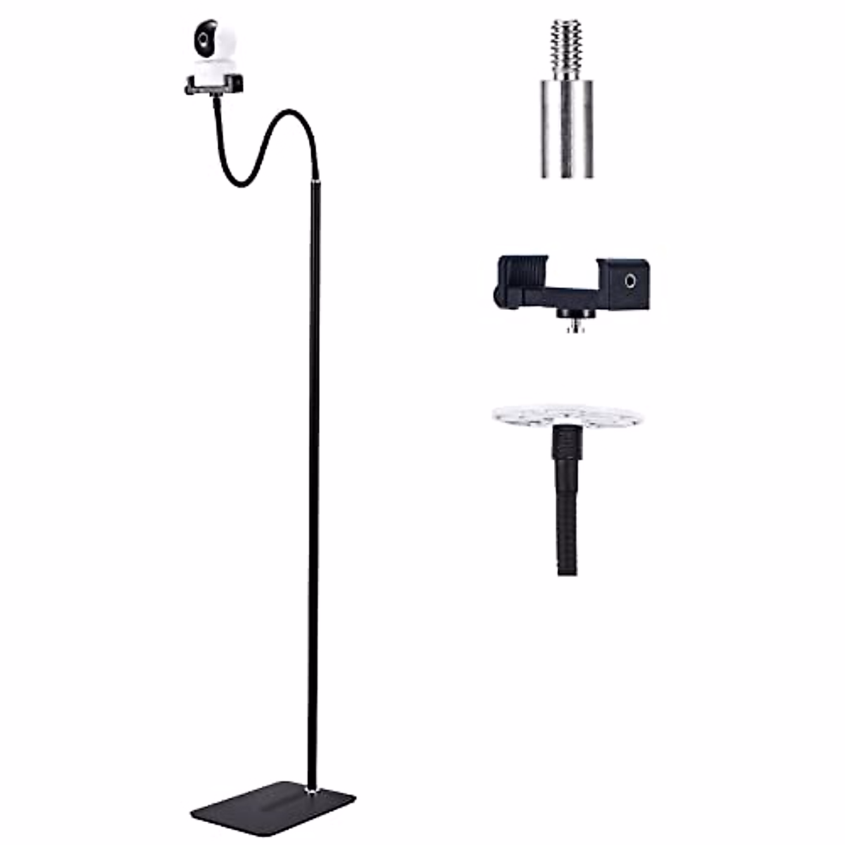 JTACHIONG Floor Holder Stand Mount with Clamp for Surveillance Camera, Height Adjustable 31.5-68.8",Compatible with Baby Camera Monitor /Security Camera