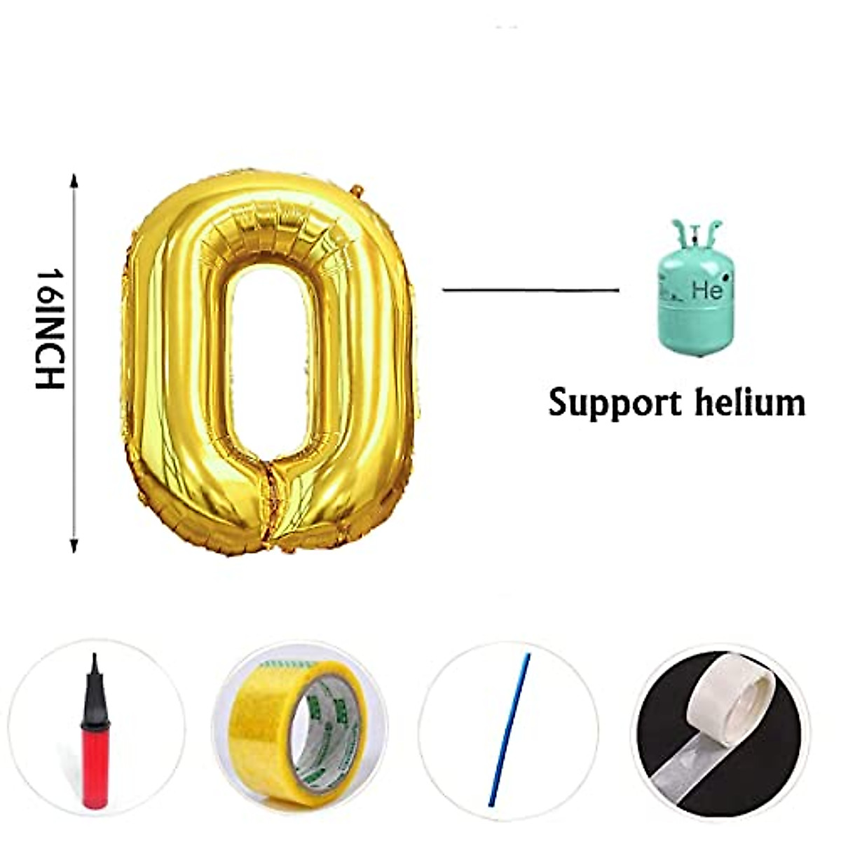 16 Inch Gold Letter Balloons Mylar Foil Alphabet Letter A-Z Balloons Set for Wedding Birthday Party Decoration Banner(26pcs Pack,) (Gold)