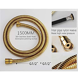 MINJING Bidet Faucet Gold, Hand Held Toilet Bidet Sprayer, Brass Single Handle Wall Mount Hot Cold Water Bidet Faucet, Cloth Diaper Sprayer