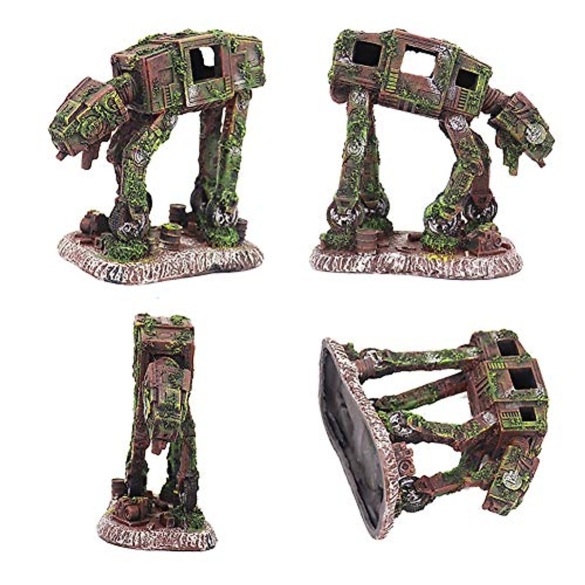 Ulifery Robot Dog Cool Walking Land Tank Aquarium Ornament Alien Fish Tank Decorations for Betta Large