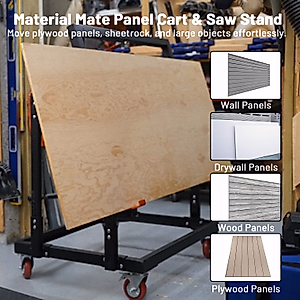 Reykilor Panel Handler Cart and Shop Stand, Tilting Panel Carts with Smooth Rolling Casters Mobile Workbench for Tools, Drywall Cart for Lumber Furniture Warehouse Garage, Panel Truck
