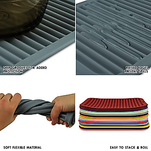 Smithcraft Trivets for Hot Dishes Pots & Pans, Silicone Hot Pads for Kitchen, 12x9 Silicone Mats for Counter, Waterproof Trivet Mat, Counter Top Pot Holders, Table Heat Resistant Mat Set 2 Blue