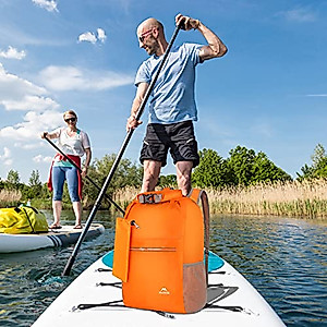 Dry Bag, Marine Dry Sack Waterproof Backpack with Small Wet Bags for Kayaking Floating Swimming Boating, Lightweight Paddle Board Casual Daypack for Hiking Camping 2pcs Set Friendship Gift, Orange