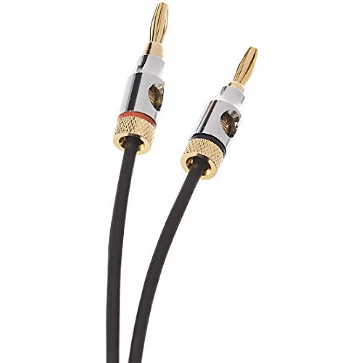 Amazon Basics 16AWG Speaker Cable Wire with Gold-Plated Banana Tip Plugs (4mm) - CL2 - 99.9% Oxygen Free - 6-Foot
