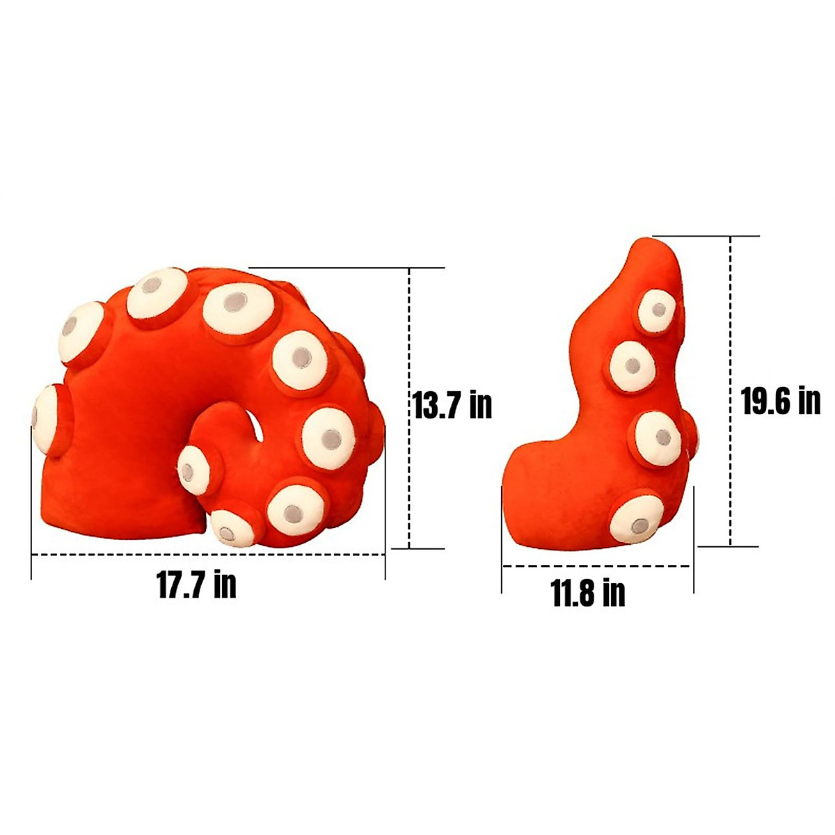 CZQAGCL Cute Octopus Pillow Funny Octopus Pillow Soft Sofa Bed Pillow Funny Bedroom Decoration Office Pillow (17.7in * 13.7in, Red)