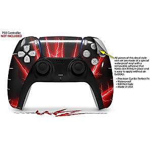 WraptorSkinz Skin Wrap compatible with Sony PS5 DualSense Controller Lightning Red (CONTROLLER NOT INCLUDED)