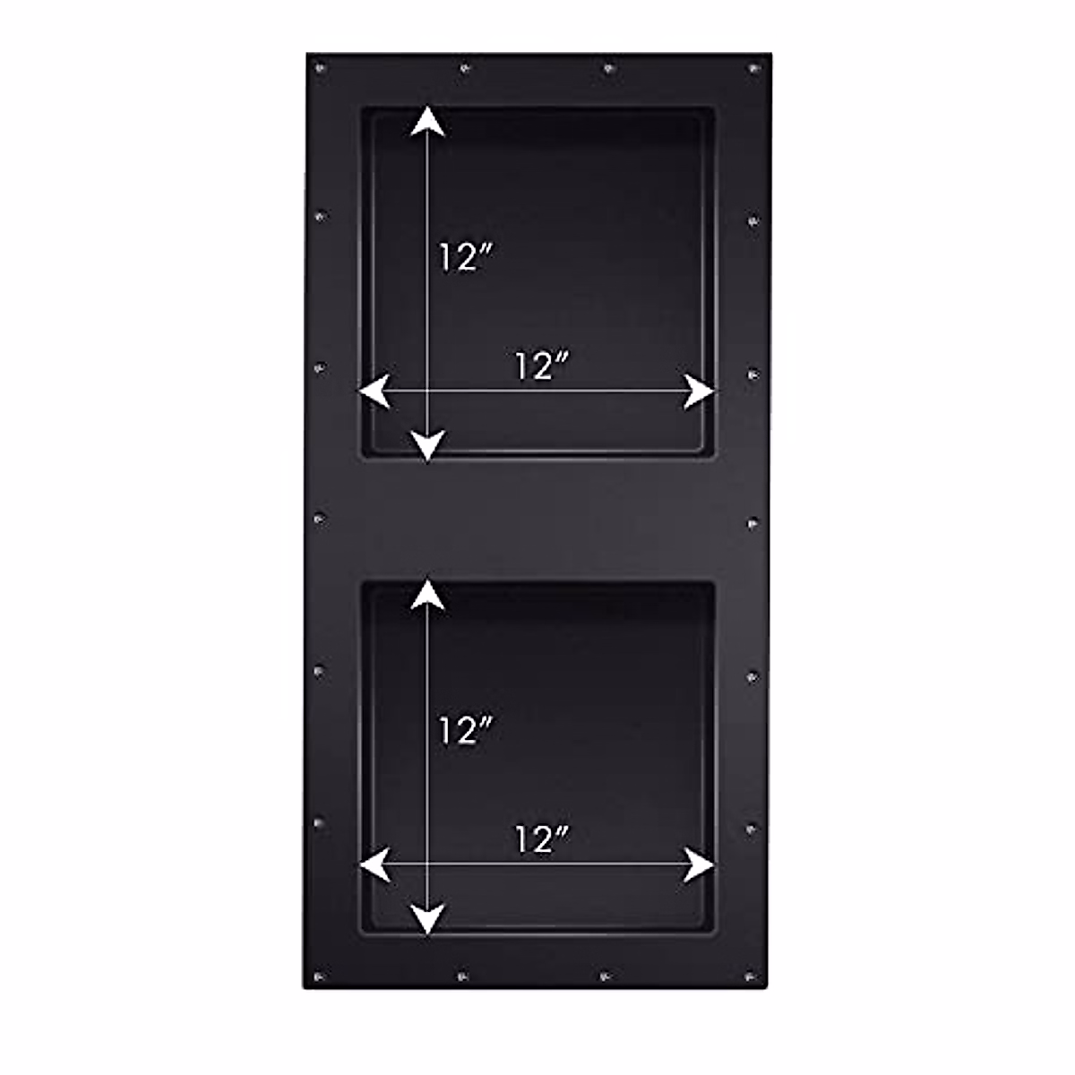Uni-Green Double Recessed Shower Niche – Black,Easy and Quick Installation Flapped Over Thin Flange Wall Niche Insert for Shampoo and Soap Holder (16x32)