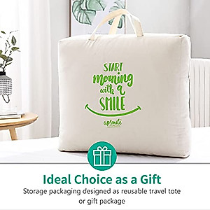 APSMILE All Season Goose Feather Down Comforter Full/Queen Size - Ultra-Soft 750 Fill-Power Hotel Collection Duvet Insert Fluffy Medium Warm Quilt Comforter with Corner Tabs(90x90, White)