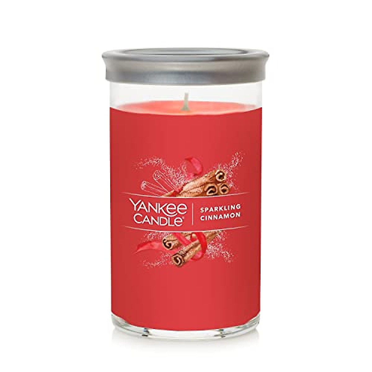 Yankee Candle Sparkling Cinnamon Signature Medium Pillar Candle, 14.25oz