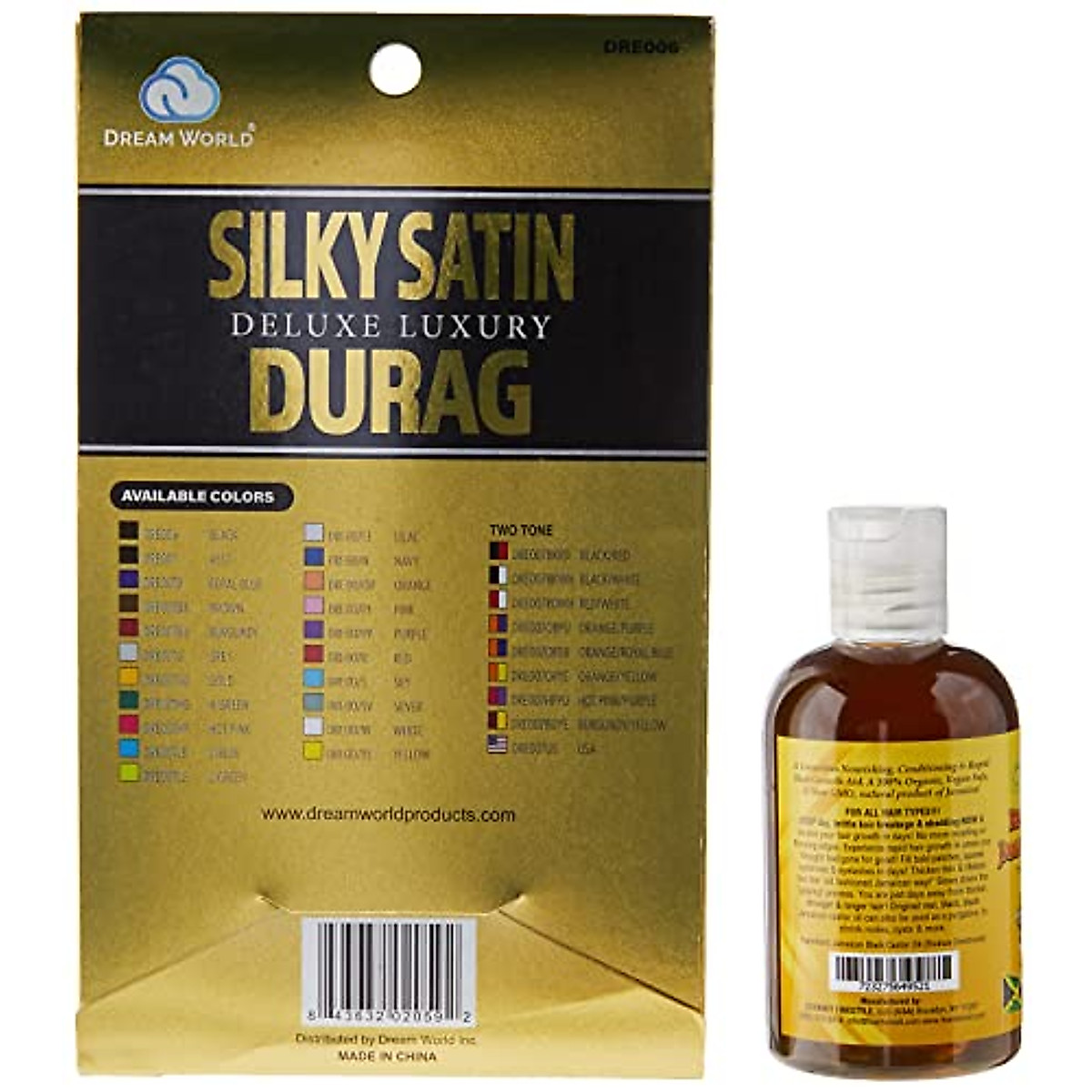 Fountain Real Black Black Jamaican Castor Oil - Beard Growth Oil - Mustache Growth - Beard Thickener - Hair Oil For Men - Luxury Satin Durag - 4 Oz