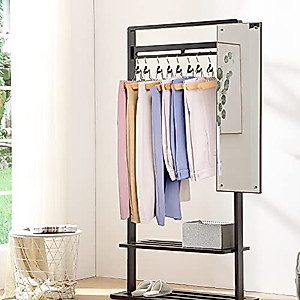 Nature Smile Wooden Pants Hangers 10 Pack Non Slip Skirt Hangers, Smooth Finish Solid Wood Clamp Hangers Hair Extension Hangers Jeans/Slack Hangers with 360° Swivel Hook - Pants Clip Hangers (Natural)