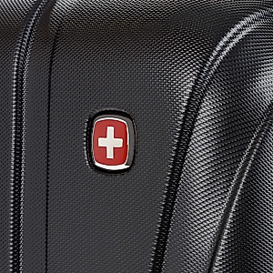 SwissGear 7585 Hardside Expandable Luggage with Spinner Wheels, Black, Checked-Medium 23-Inch