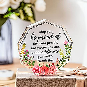 Thank You Gift for Women Inspirational Gifts Coworker Gifts Office Gift for Colleague Leaving Job Gifts Farewell Gift Appreciation Gifts for Friends Nurse Teacher Keepsake (Nonagon)