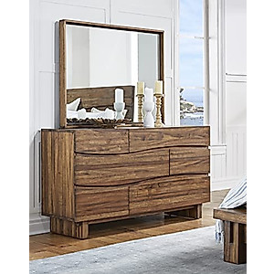 Modus Furniture Ocean Solid Wood 6-Drawer Dresser, Natural Sengon