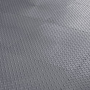 VersaTex Garage Floor 18 x 18 inch Square Rubber Diamond Plate Interlocking Floor Tiles for Home Gym, Garage Flooring, Trade Show Flooring, Basement Tiles, 16 Pack (Gray)