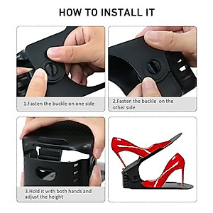 New Shoe Slots Organizer 12 Pack - Upgrade Shoe Stackers for a Pair Of Shoes, Shoe Storage Shoe Space Savers 50%, 5 Levels Adjustable Space Saving Shoe Rack Shoe Riser Stackable Shoe Organizer,White