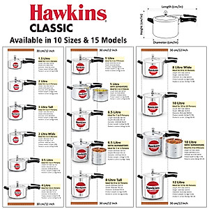 Hawkins 3 Litre Classic Pressure Cooker, Tall Design Inner Lid Cooker, Best Cooker, Silver (CL3T)