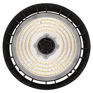 THE LIGHT MASTER - UFO LED Highbay Light – Power and CCT Adjustable, 200W/220W/150W, 38500 lm – 120-277 V – IP 65 Waterproof, UL, DLC – Garages, Warehouses, Storage Facilities, Factories