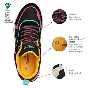 Skechers Women's UNO Trail-Brighter Hiker Sneaker, BKMT, 5.5