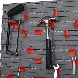 Wekuku Durhand 54pcs Pegboard And Shelf Tool Organizer Wall Mounted Diy Garage Storage With 50 Hooks