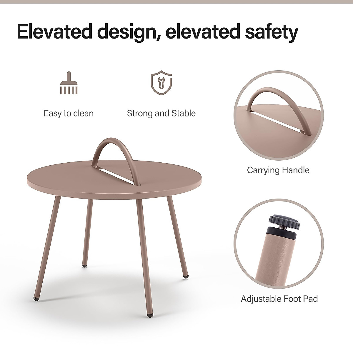 LAUSAINT HOME 4-Piece Patio Conversation Set, Breathable Bohemian Outdoor Rope Woven Furniture Set with Loveseat and Coffee Table for Backyard, Porch, Balcony, Beige