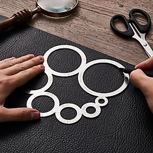 Leather Cutting Tools Corner Cutting Ruler Metal Circle Template Leather Corner Punch Round Leather Corner Cutting Ruler for Leather Projects LeatherCraft DIY Tool (Basic Style,1 Pack)