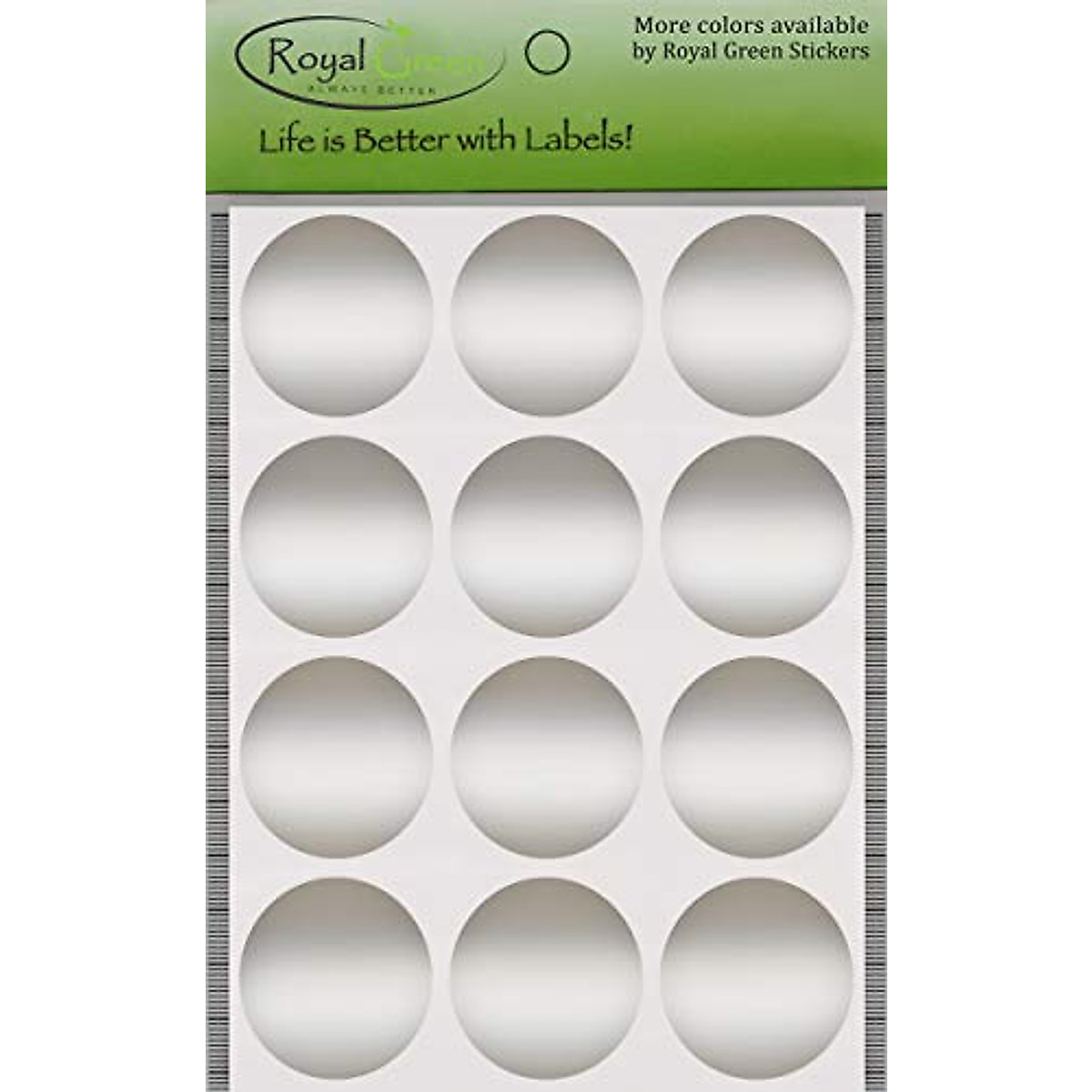 Royal Green Round Silver Stickers Seals Perfect for Envelopes and Invitations 38mm (1.5 in) 60 Pack