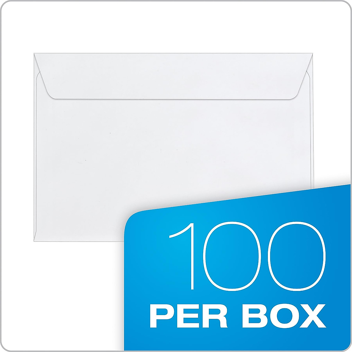 Columbian 6" x 9" Booklet Envelopes, Gummed Seal, for Mailing or Storage, 24 lb White Wove, 100 per Box (COLO915)