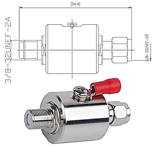 Lightning Arrestor F Male to F Female DC-3GHz 75 ohm Cellular 2G 3G 4G LTE CATV Satellite with 90V Gas Tube Surge Arrester (Lightning Arrester F Male to Female)