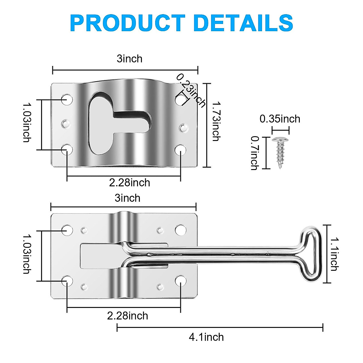 Linkstyle 2pcs Travel Trailer Door Latch Holders, 304 Stainless Steel RV Door Holder Latch with Screws