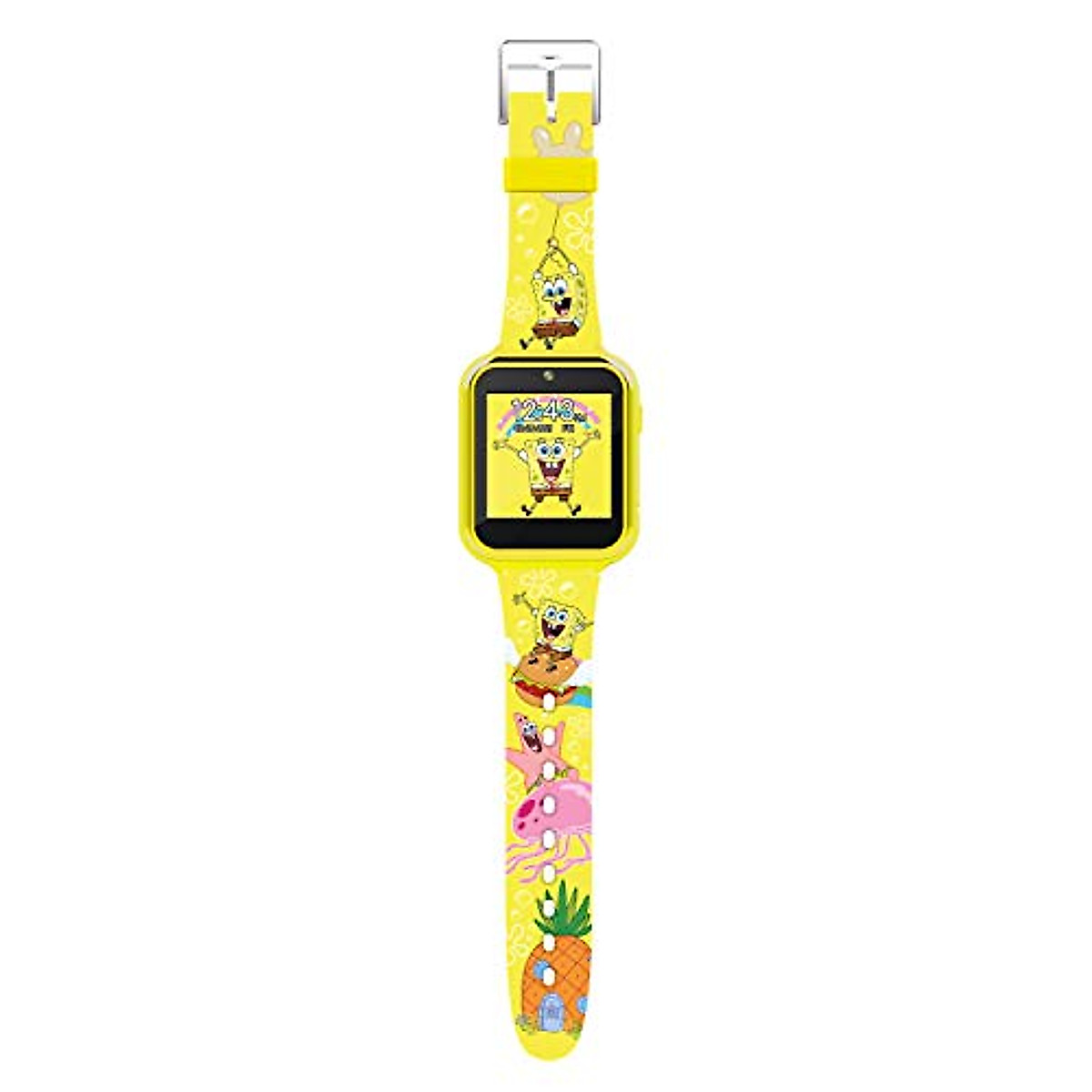 Accutime Kids Nickelodeon Spongebob Squarepants Yellow Educational Learning Touchscreen Smart Watch Toy for Boys, Girls, Toddlers - Selfie Cam, Games, Alarm, Calculator (Model: SGB4090AZ)