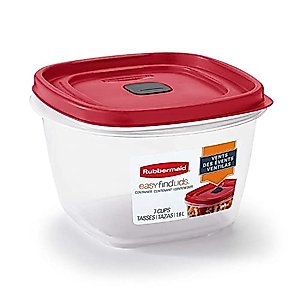 Rubbermaid 7 cups Food Storage Container 3 Pack Clear