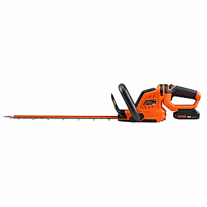 VEVOR Cordless Hedge Trimmer-20V Electric Bush Trimmer Kit with 18 inch Double-Edged Steel Blade, 180° Rotating Handle and Blade Cover for Your Safety(2.0Ah Battery & Fast Charger Included)