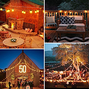 VMANOO Outdoor String Lights 75Ft Patio Lighting 75 G40 LED Bulbs Waterproof for Outside Yard Gazebo Party Wedding Tents Porch Garden Bistro Pergola Backyard Deck Hanging Indoor Balcony Decor Lights