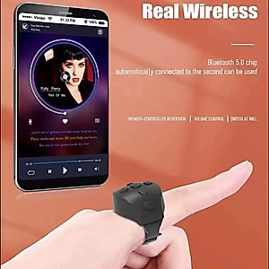 Shutter Remote Control - Bluetooth Wireless Selfie Recording Video Music App Button Clicker - Compatible with iPhone, iPad, Android, Samsung, Google Pixel Cell Phones, Smartphones and Tablets(Black)