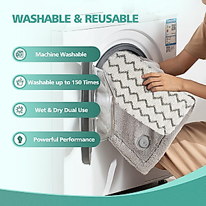 4 PCS Replacement Pads Accessory for Shark Steam Mop S1000, S1000A, S1000C, S1000WM, S1001C, S2001 Dirt Grip Pads, Microfiber Washable & Reusable