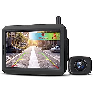 AUTO-VOX W7 Wireless Backup Camera 5" HD Monitor, Easy Install Stable Digital Signal Back Up Camera System, IP69 Waterproof Night Vision Reverse Camera for Car, Truck, SUV, Pickup, Van, Trailer