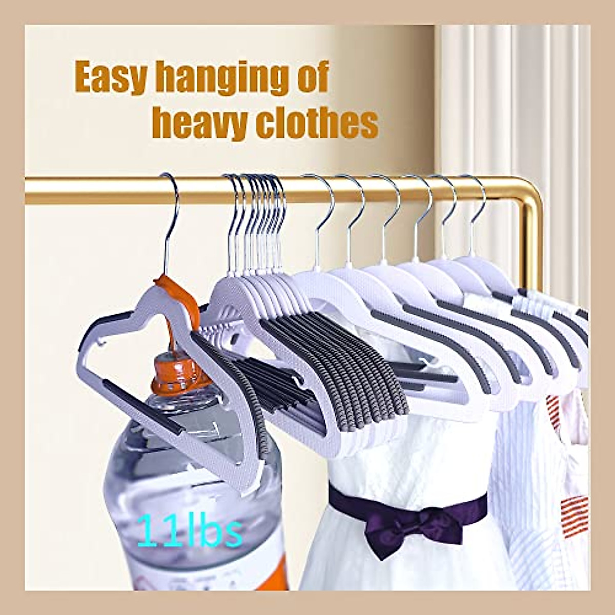 GLCMN Baby Hangers for Closet 20 Pack ，Wet and Dry Clothes Hanger，Non Slip Plastic Hangers for Baby, Kids, Toddler Clothes