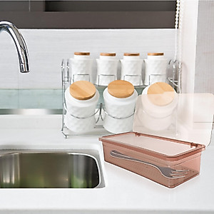 OUNONA Boxes to Home Tool with Containers Drainer Covered Utensil and Holders Trays Storage Keeps Container Dinnerware Color Plastic Organized Drain Chopsticks Flatware Tray Holder