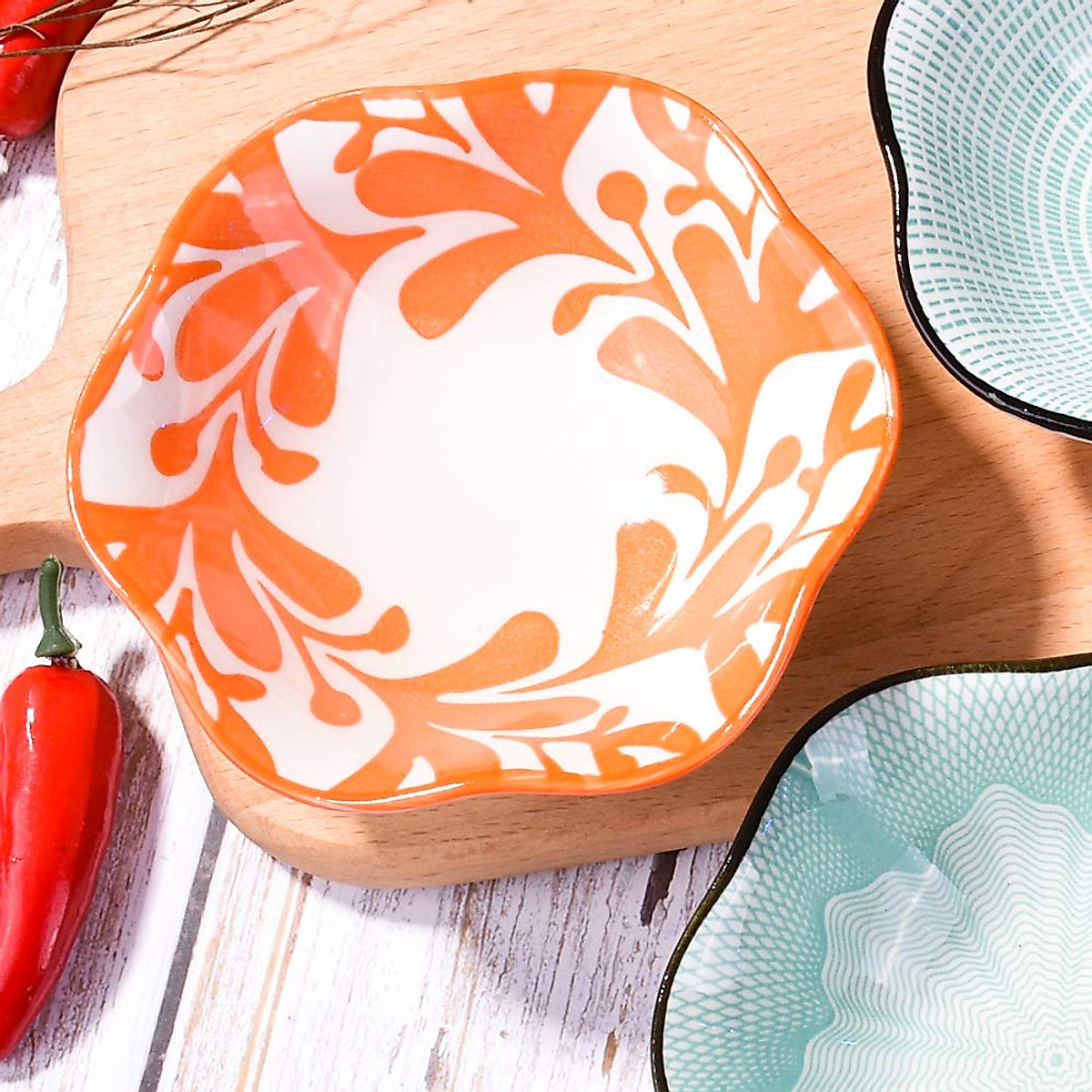 Whitenesser Soy Sauce Dish Dipping Sauce Bowl Seasoning Dishes Soy Dipping Sauce Dishes-Set of 4