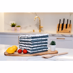 Pikanty - Kitchen Towels - 12 Pack - 100% Soft Cotton - 15x25 Inches - Great for Washing Dishes Dish Rags, Everyday Cooking and Baking