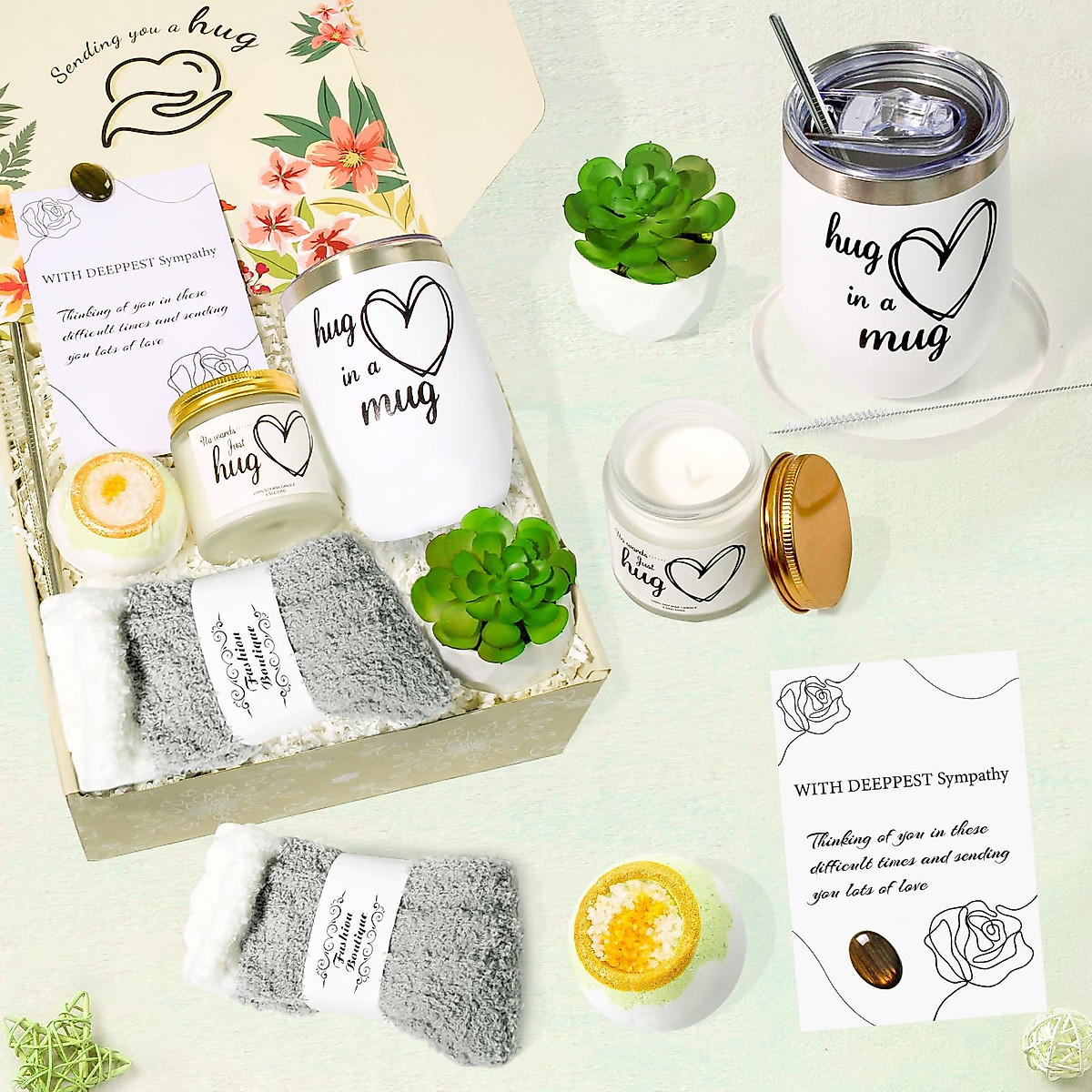 Sympathy Gift Baskets, Sympathy Gifts for Loss Of Loved One Mom Dad Husband Friend Pet, Condolences Gift Bereavement Gifts, Grieving Self Care Package, Sorry For Your Loss Gift Basket, Grief Gifts