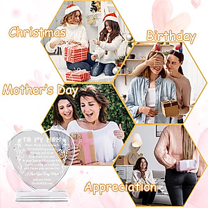 YWHL To My Mom Gifts from Daughter Son, Thank You Gifts for Mom Who has Everything, Mother's Day Gifts, Laser Engraving Glass Keepsake, Meaningful Present for Mother on Thanksgiving Christmas