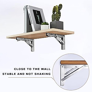 Shelf Bracket Foldable Bracket 8 inch Stainless Steel Bracket 2 Piece DIY L Shape Workbench Folding Table Hinge Bracket