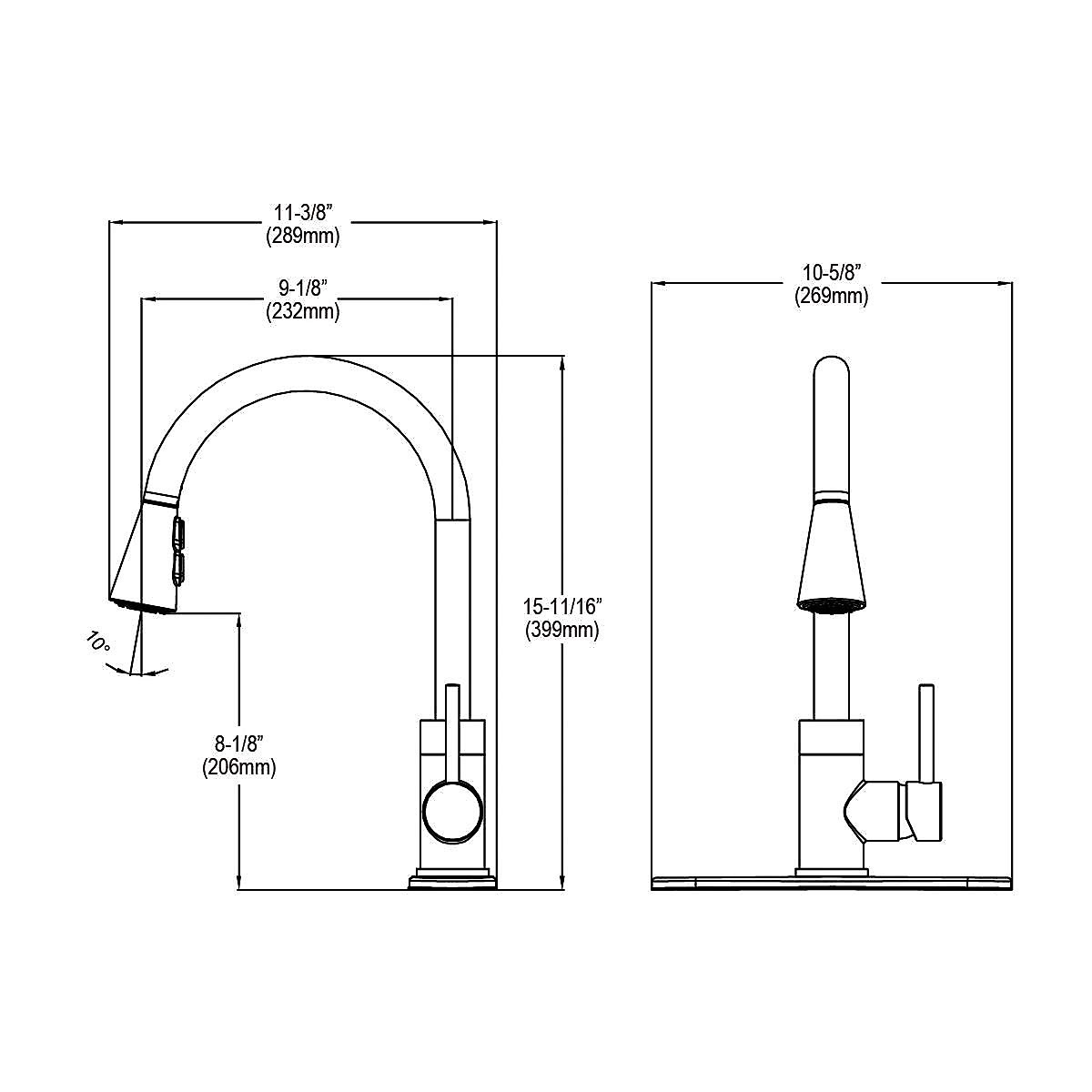 Elkay LKAV3031LS Avado Single Hole Kitchen Faucet with Pull-down Spray and Forward Only Lever Handle, Lustrous Steel