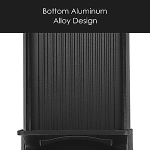 Linkidea Aluminum Alloy Dish Organizer Rack, for Cabinet Adjustable Plate Holder, Small Dish Drying Racks Storage Countertop Mount (Black)